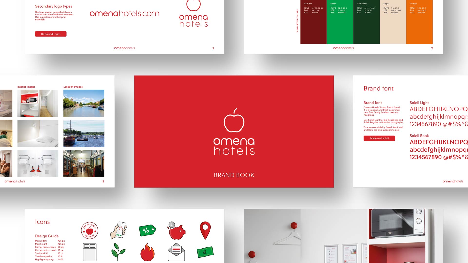 Omena Hotels - Brand book ja ikonien suunnittelu - Geddes